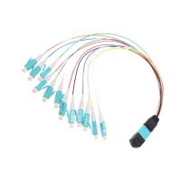China Dia 125mm OM3 12 Core Optical Fibre Cable MTP To LC Breakout 12 Color for sale