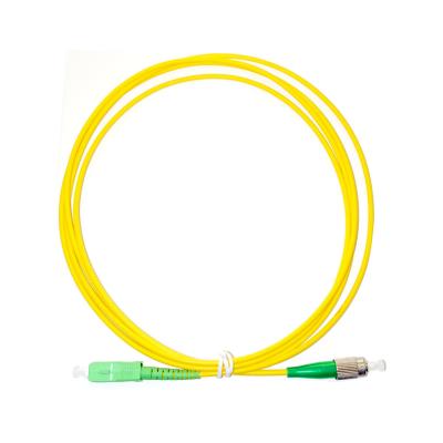 China 300cm 0.2dB IL Fiber Optic Patch Cord G657A2 SC APC to FC APC Single Mode Simplex for sale