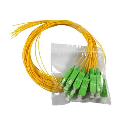China G652D LSZH Single Mode Fiber Optic Pigtail 12 Core SC APC Simplex 1310nm for sale