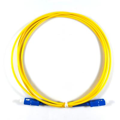 China Dia 3mm 1550nm Fiber Optic Patch Cord G657A1 SC UPC Single Mode Simplex for sale