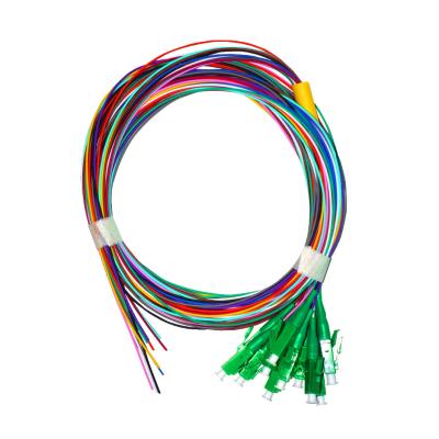 China 12 Color LC APC Pigtail , 2m 0.3dB iL LC Pigtail Single Mode LSZH for sale