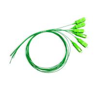 China 6 Core SC APC Pigtail , 3ft LSZH Simplex Pigtail Single Mode Fiber Optic for sale
