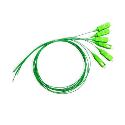 China 6 Core SC APC Pigtail , 3ft LSZH Simplex Pigtail Single Mode Fiber Optic for sale