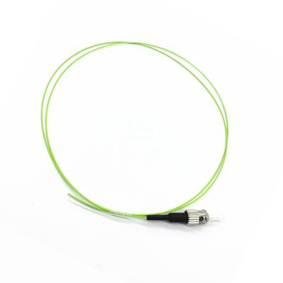 China OM5 ST Fiber Pigtail Connector UPC End Face PVC LSZH Lemon Green for sale
