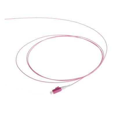 China OM4 Violet Fiber Pigtail Connector LC UPC Multi Mode Simplex 850nm for sale