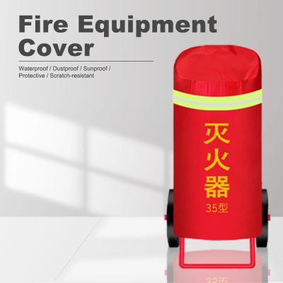 China Fire Extinguisher Cover 8kg Capacity Red Oxford Cloth Sun Dust Proof Protective Cover for Vehicle-Mounted Dry Powder Fire for sale