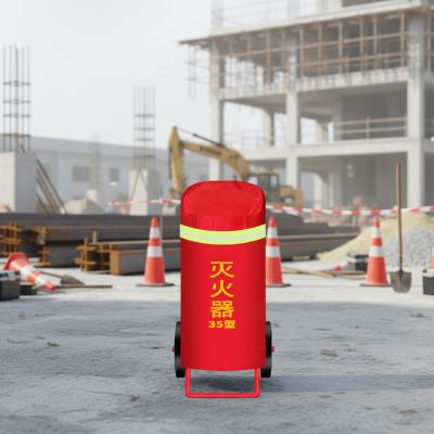 China 4kg Fire Extinguisher Cart Cover Red Oxford Fabric 24*59cm Dust Rain Cover Steel Reinforced Water Resistant for sale