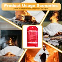 China Multilingual description: 100% glass fiber fireproof blanket is heat-resistant and suitable for home use. It is suitable for users all over the world. for sale