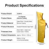 China Children's Fireproof Emergency Escape Cloak 128x100cm 700°C Heat Resistance Hooded Cape With Reflective Strips For Home School Safety for sale