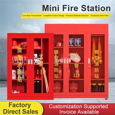 China Fire Safety Cabinet With 3C Tempered Glass 1200mm Aluminum Alloy Fire Equipment Storage Cabinet With Adjustable Shelves And Lock For Office Factory Warehouse for sale