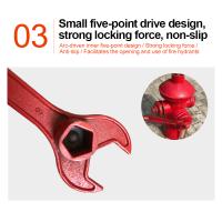 China Heavy Duty Fire Hydrant Wrench Five-Point Star Opening Cast Steel Wrench For Above Ground Hydrant Maintenance And Emergency for sale