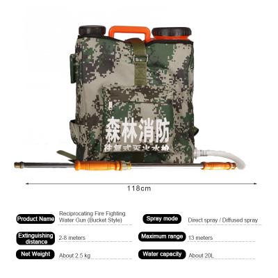 China Backpack Reciprocating Fire Water Gun 20L Portable Firefighting Sprayer for sale