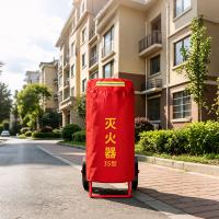 China Flame Retardant Fluorescent 35 Type Wheeled Fire Extinguisher Cover Customizable Text for sale
