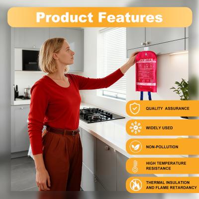 China EN1869 Certified Fiberglass Fire Blanket 1m x 1m Home Camping Safety Fireproof Emergency Fire Fighting Blanket for sale