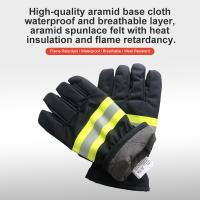 China Flame Retardant Firefighter Gloves Waterproof Breathable Anti Tear Safety Gloves With 3M Reflective Strip for sale