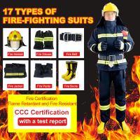 China 17 Style ZFMH-JD C Firefighter Fire Fighting Protective Suit, Double Layer Kevlar Fabric Flame Resistant Suit, High Tear Strength Breathable Thermal Insulation Safety Suit for Fire Rescue & High Tempe for sale