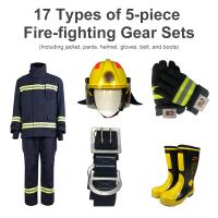 China 17 Style ZFMH-JD C Firefighter Fire Fighting Protective Suit, Double Layer Kevlar Fabric Flame Resistant Suit, High Tear Strength Breathable Thermal Insulation Safety Suit for Fire Rescue & High Tempe for sale