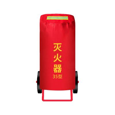 China 35 Type Trolley Fire Extinguisher Protective Cover, Heavy Duty Oxford Cloth Flame Retardant Dustproof Cover, Fluorescent High Visibility Waterproof Fire Equipment Shield with Custom Text for Outdoor & for sale