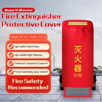 China 35 Type Trolley Fire Extinguisher Protective Cover, Heavy Duty Oxford Cloth Flame Retardant Dustproof Cover, Fluorescent High Visibility Waterproof Fire Equipment Shield with Custom Text for Outdoor & for sale