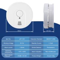China JAT-1201 Photoelectric Smoke Detector, EN14604:2005/AC:2008 Certified Fire Alarm, 85dB High Sound Sensitivity Smoke Alarm Detector, Ceiling Mount Fire Safety Sensor for Home Office Hotel for sale