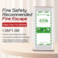 China 1.5x1.5m Fiberglass Fire Blanket EN 1869:2019 Certified 500°C Heat Resistant Fire Suppression Blanket with PVC Box for sale