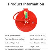 China JPS0.8-19/25C Fire Hose Reel 25m Length 19mm Inner Diameter PVC Fire Hose Reel 2.4MPa Burst Pressure 445mm Disc Diameter for sale