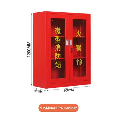China 1200*390*900mm Fire Cabinet 3C Tempered Glass Fire Safety Cabinet with Aluminum Alloy Handle Adjustable Shelf Hanging Rod & Security Lock for sale