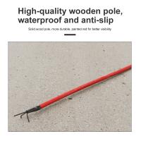 China 1.8m Wooden Fire Rescue Hook Heavy Duty Metal Fire Hook Wooden Pole Fire Fighting Hook for Fire Site Rescue and Debris Cleaning for sale