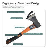 China 38*15*3cm Fiber Handle Fire Axe 0.93kg High Carbon Steel Anti-Slip Rubber Emergency Rescue Hand Axe for Fire Safety Escape for sale