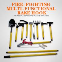 China 12 Piece Multi-functional Firefighting Rake Hook Set, Professional Fire Rescue Combination Tool Kit for Demolition, Cutting, Lifting, Measuring and Emergency Rescue for sale