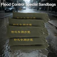 China 30*70cm Flood Control Sandbags Thickened Canvas Silicone Coated Drawstring Flood Barrier Sand Bags Screen Printing Water Prevention Sandbags for Flood Emergency Protection for sale