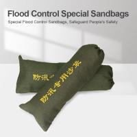 China 30*70cm Flood Control Sandbags Thickened Canvas Silicone Coated Drawstring Flood Barrier Sand Bags Screen Printing Water Prevention Sandbags for Flood Emergency Protection for sale
