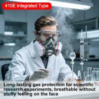 China 410E Self-Priming Filter Gas Respirator Half Face Mask with Integrated Goggles TPE Material GB2890-2022 EN140 Certified for Painting Chemical Dust Formaldehyde Benzene Protection for sale
