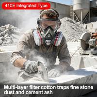 China 410E Self-Priming Filter Gas Respirator Half Face Mask with Integrated Goggles TPE Material GB2890-2022 EN140 Certified for Painting Chemical Dust Formaldehyde Benzene Protection for sale