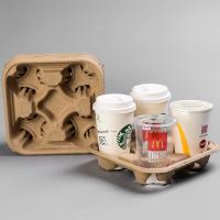China Customized Moulded Pulp Tray Coffee Pulp Cup Tray Biodegradable for sale