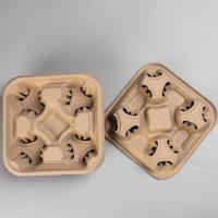 China Customized Moulded Pulp Tray Coffee Pulp Cup Tray Biodegradable for sale