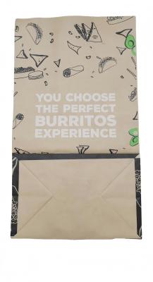 China Fold-over Closure Custom Paper Bag Printing 10 X 10 Inches for Customized Needs for sale