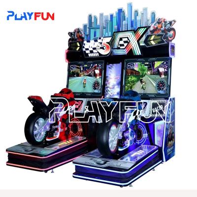 China Playfun Coin operated game motorcycle arcade games motor racing video simulator full motion speed moto DX5 for sale
