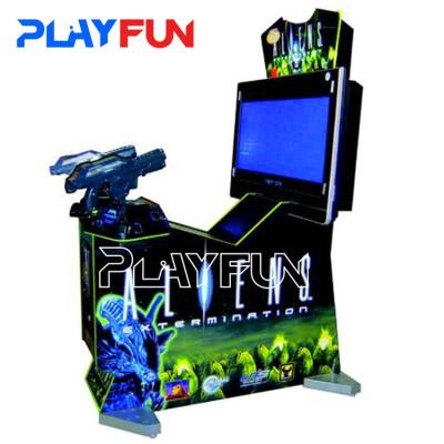 China Adult 2 players arcade coin operated vibration Aliens gun shooting simulator game machine for sale
