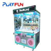 China 2 Players Baby Catcher Crane Machine Mini Plush Doll Prize M Claw Pink Love Machine Coin Operated Arcade for sale
