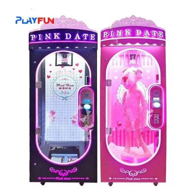 China Playfun coin operated pink date cut 2 win  automatic cut the rope  prize big stuffed  toys  scissors game machine for sale