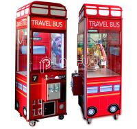 China Coin-operated indoor kids toy plush wooden telephone Doll travel bus claw crane machine for sale