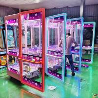 China Mini big fun stuffed plush toys crane claw machine arcade indoor games coin operated gift prize vending catch toy machin for sale