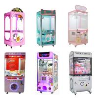 China Customized win every time vending adjustable DIY football coin bill cheap stuffed toy doll claw game machine for sale