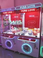 China Customized win every time vending adjustable DIY football coin bill cheap stuffed toy doll claw game machine for sale