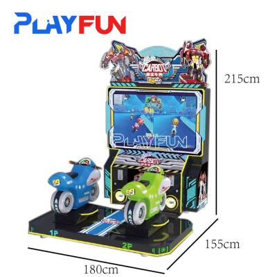 China Playfun High Definition Large Scale Video Game Coin Operated Moto Racing Game Machine Simulator Equipment for Shopping Mall for sale