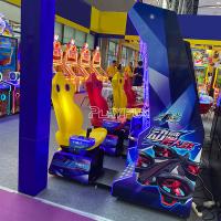 China Playfun 2 Players Video Arcade Racing Games Crazy Drone 55 Inch Screen Simulator Cars Driving Game Machine for sale