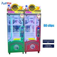 China Playfun New 60 Clips  Coin  Operated Vending  Clip Wheel  Lucky Clips Space Shuttle Prize Games Machine for sale