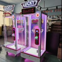 China Arcade Coin Operated Game Machine Shopping Mall Lucky 7 Cut Prize  Big Dolls Prize Scissors Cutting Game Machine for sale