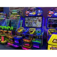China Playfun Wholesale Arcade Kids Coin Operated Machine Car Racing Kids Redemption Ticket Game 4p Speed Racing Car Game Machine for sale